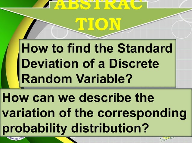 VARIANCE OF DISCRETE RANDOM VARIABLE.pptx