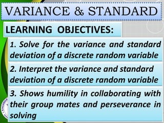 VARIANCE OF DISCRETE RANDOM VARIABLE.pptx