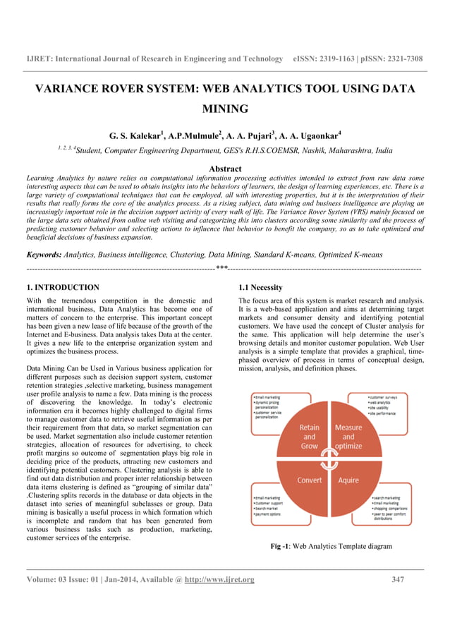 Variance rover system web analytics tool using data | PDF