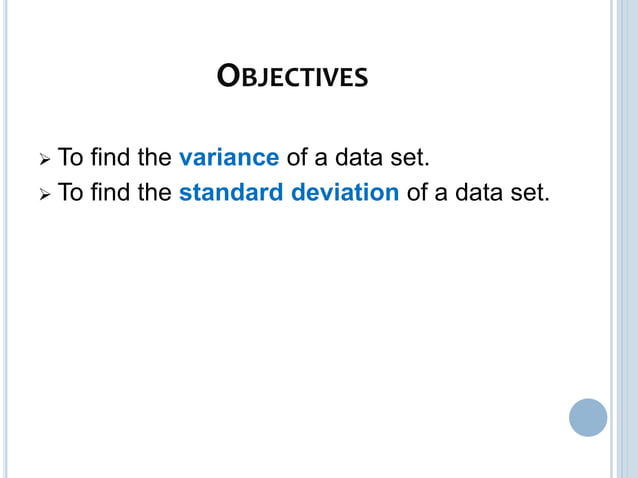 Variance & standard deviation | PPTX