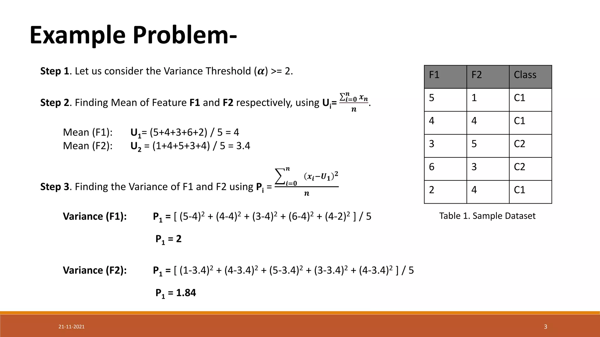 Variance threshold based feature selection method | PPT Variance threshold based feature selection method | PPT