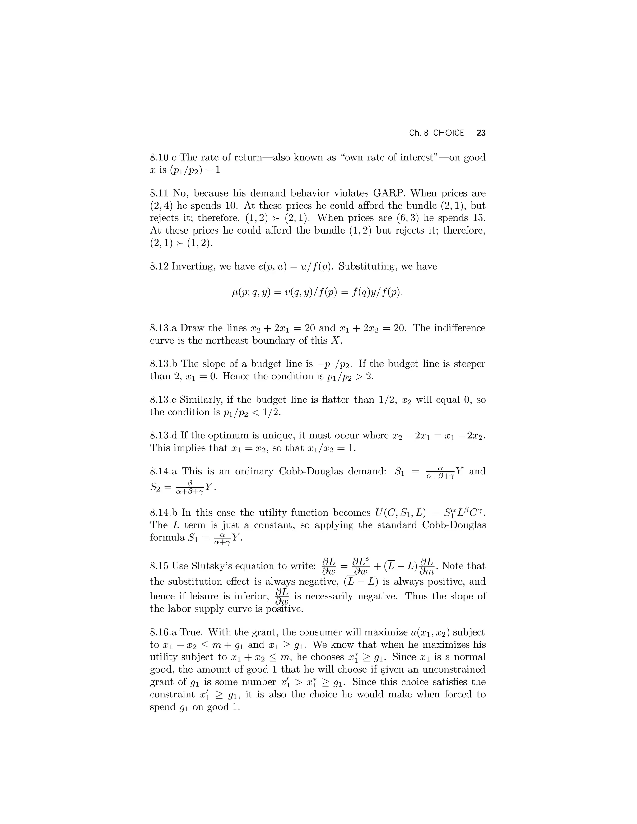 Varian, microeconomic analysis, solution book | PDF