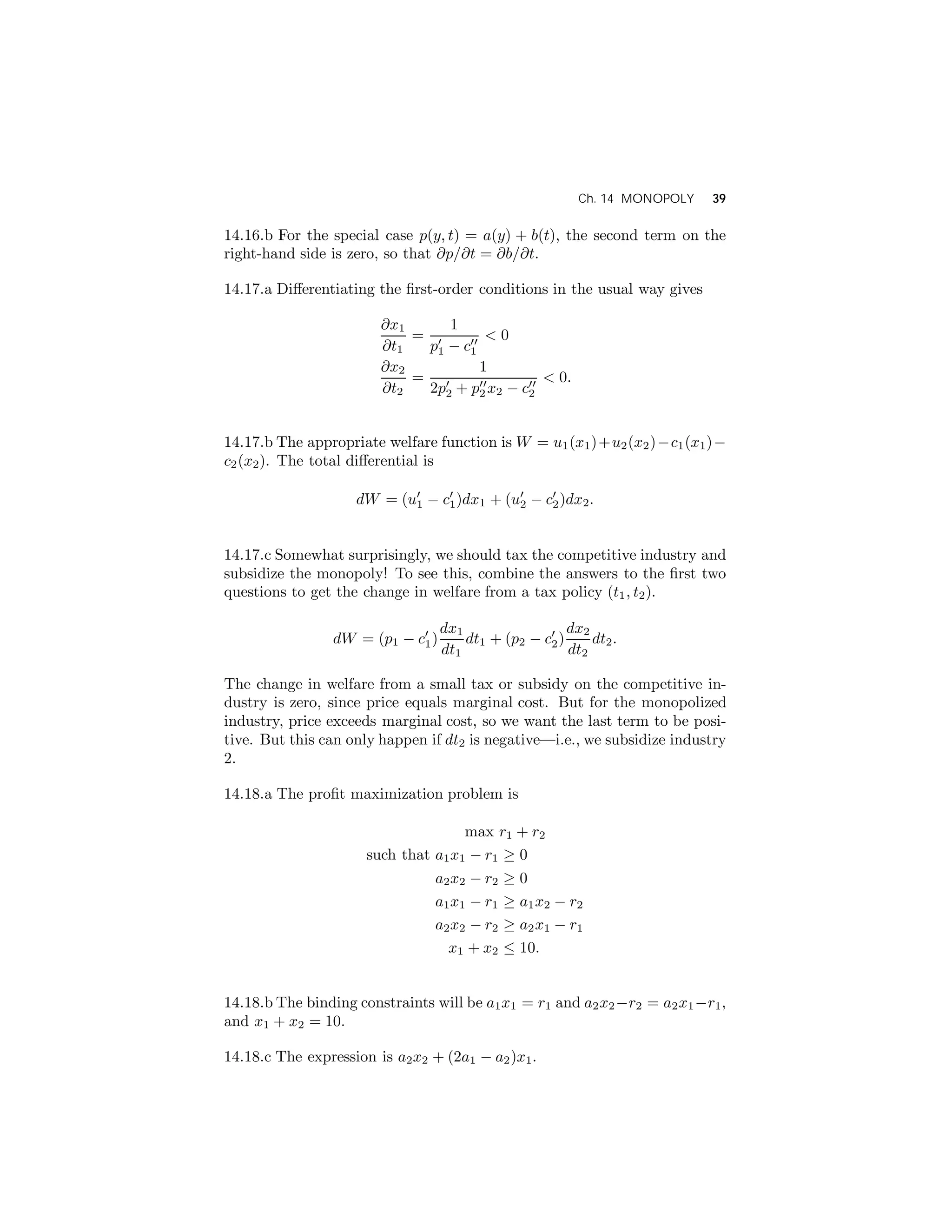 Varian, microeconomic analysis, solution book | PDF