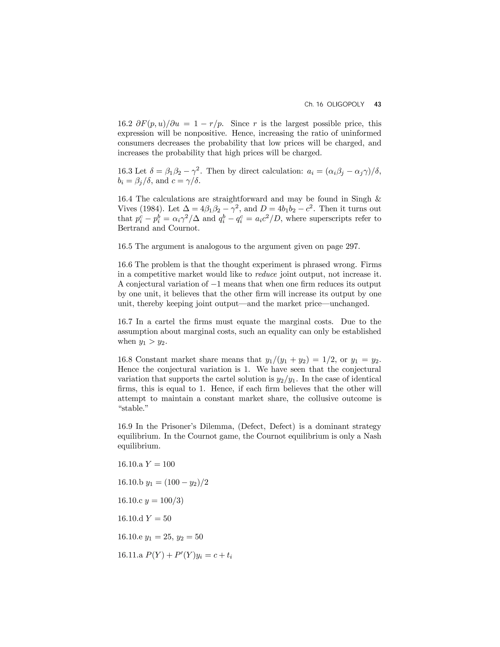 Varian, microeconomic analysis, solution book | PDF