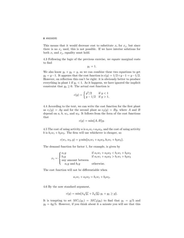 Varian, microeconomic analysis, solution book | PDF