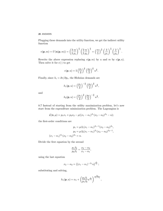 Varian, microeconomic analysis, solution book | PDF