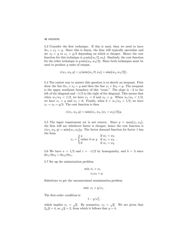 Varian, microeconomic analysis, solution book | PDF