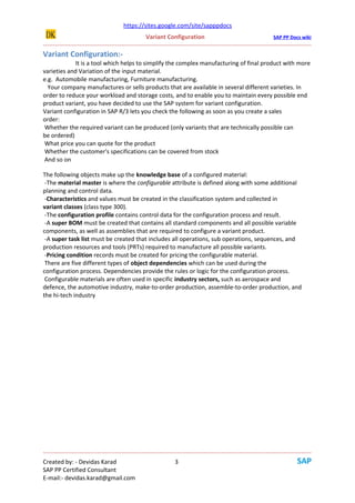 Variant Configurition in SAP: Beginners Guide | www.sapdocs.info