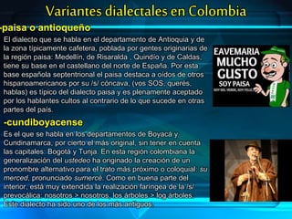 Variantes dialectales presentacion en power | PPTX