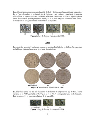 Variantes en monedas de 5 centavos 1901-1919 | PDF