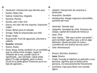 Variantes lexicas en méxico | PPTX