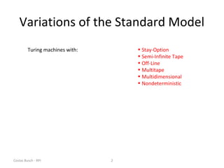 Variants of Turing Machine | PPT