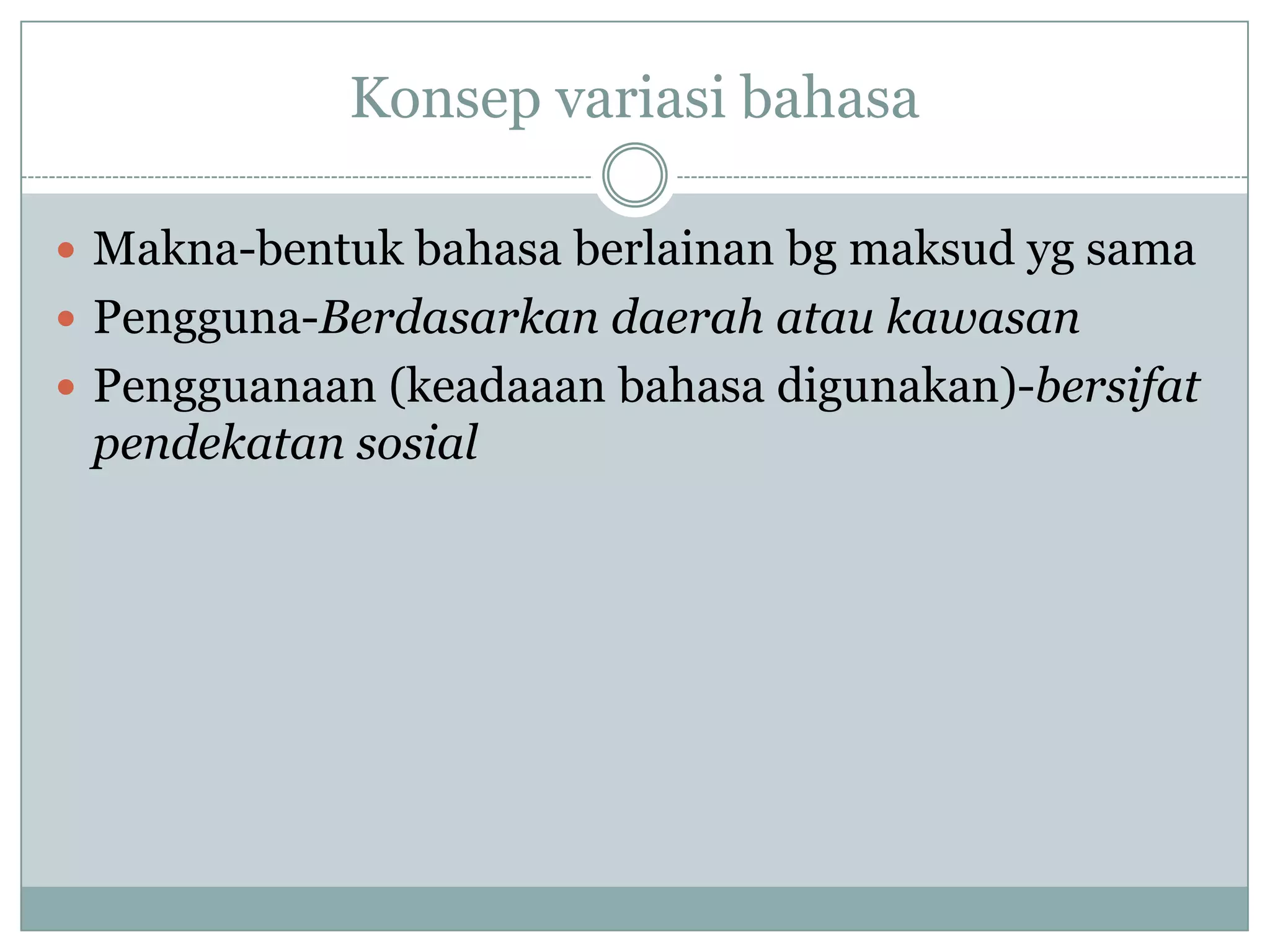 Variasi bahasa | PPTX