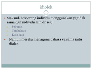 Variasi bahasa | PPT