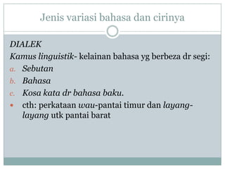 Variasi bahasa | PPTX