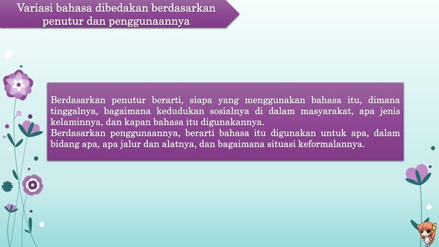Variasi bahasa -Sosiolinguistik (S1) | PPTX
