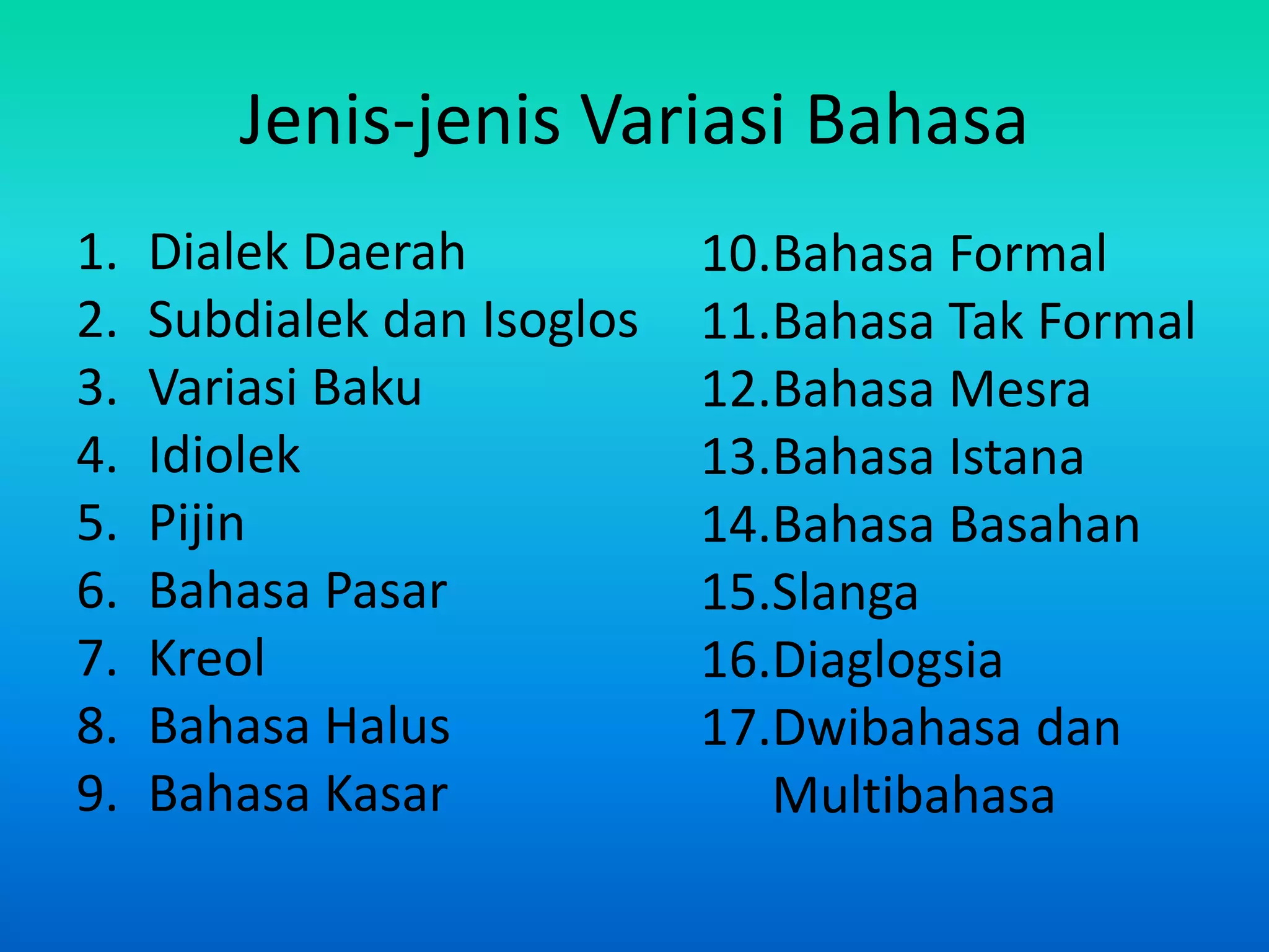 Variasi bahasa | PPTX