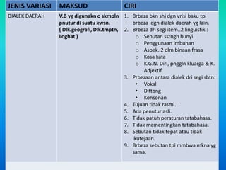 Variasi bahasa | PPTX