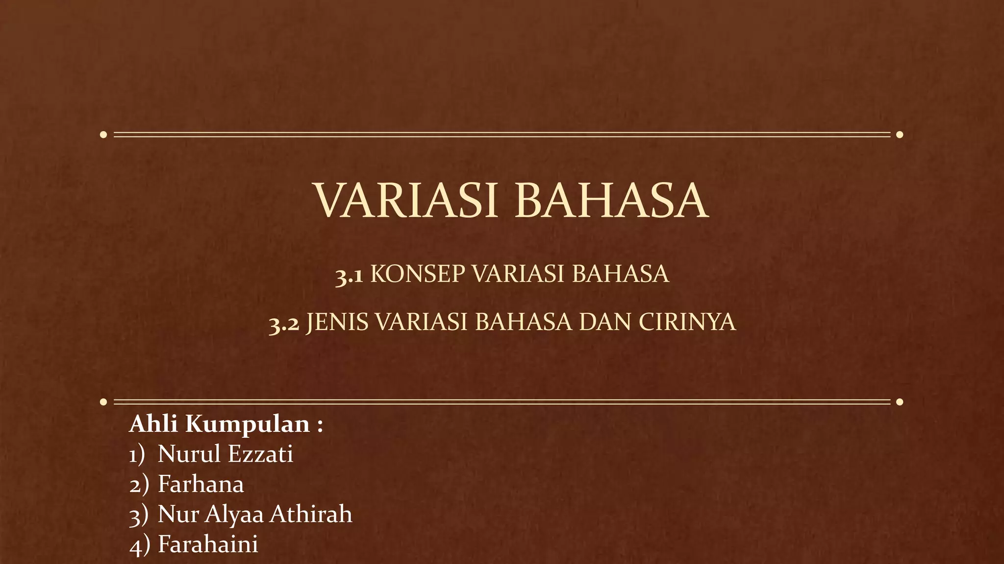 Variasi bahasa | PPTX