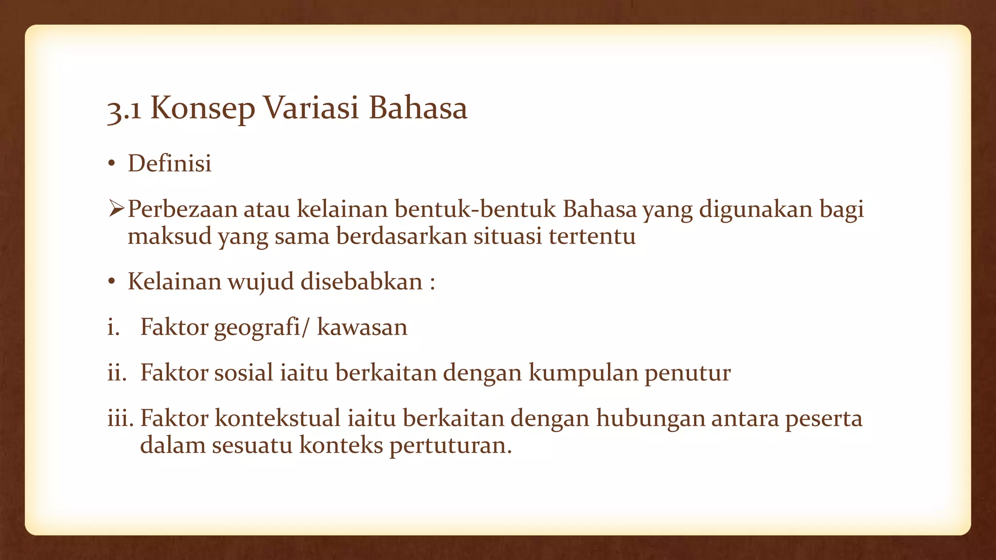 Variasi bahasa | PPTX