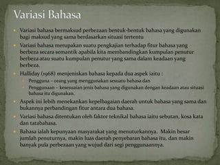 Variasi bahasa, bahasa isyarat | PPTX
