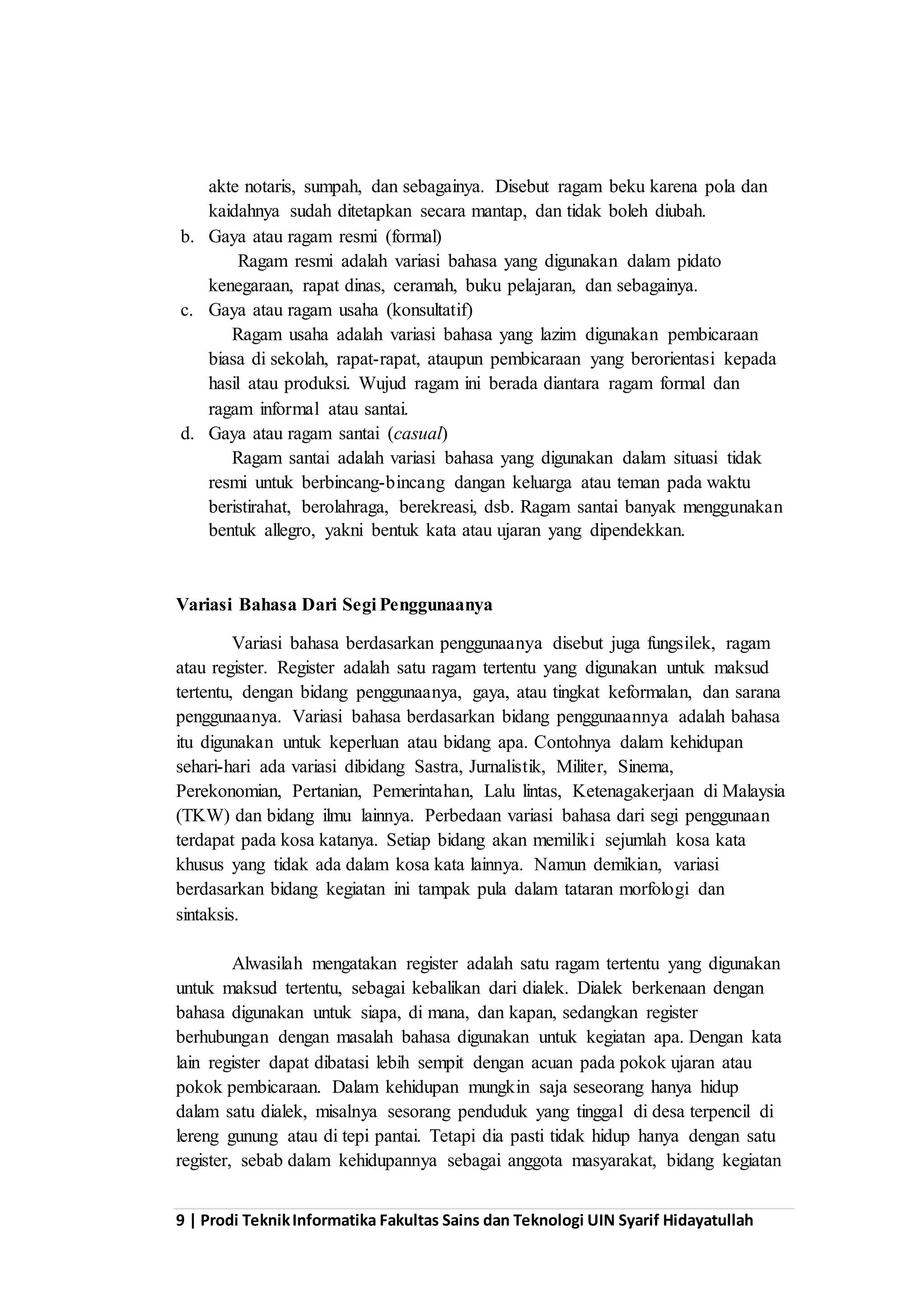 Variasi Bahasa Dalam Program Talk Show Mata Najwa | DOCX