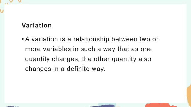 Different Types of Variations in Mathematics | PPTX | Physics | Science