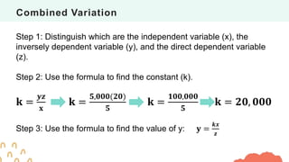 Different Types of Variations in Mathematics | PPTX