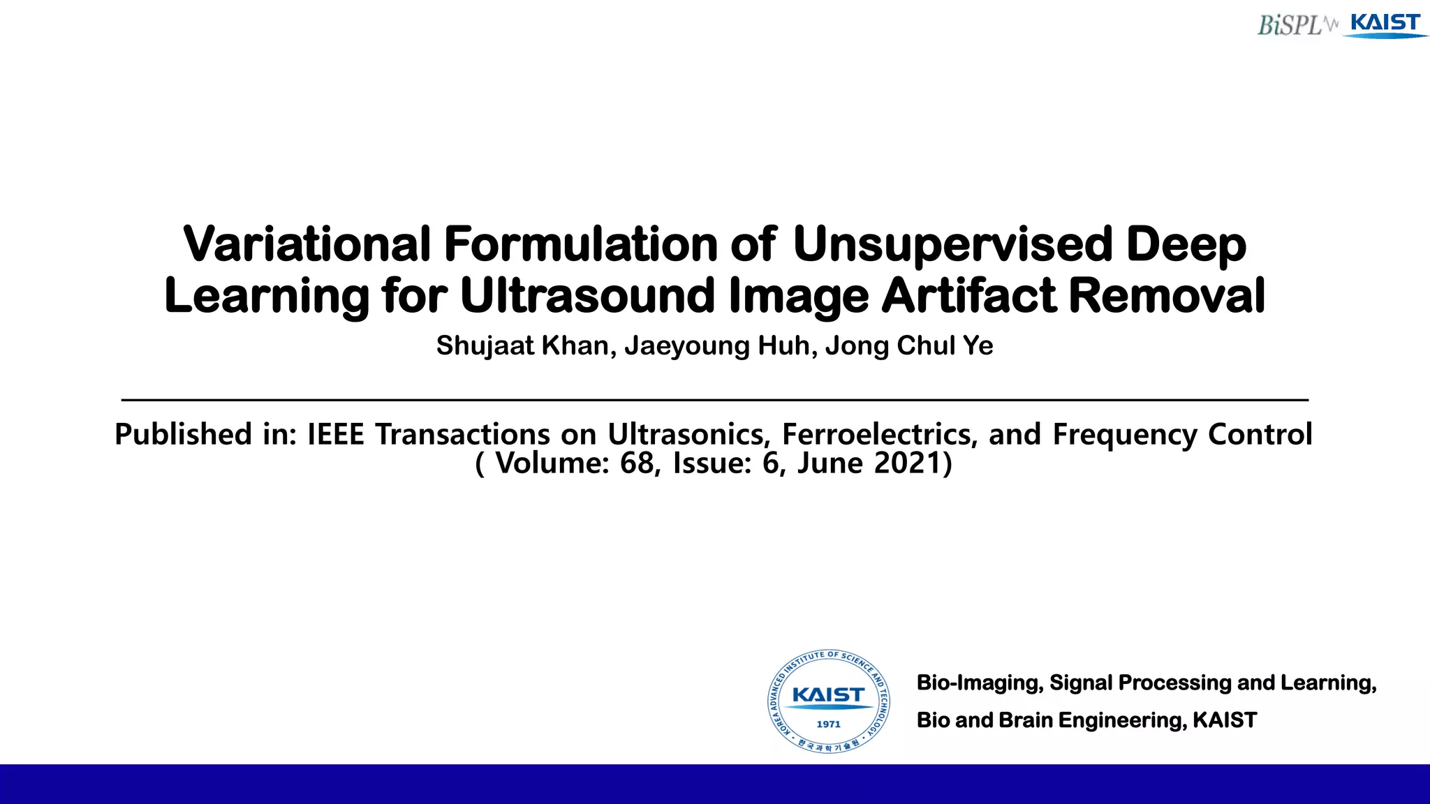 Variational formulation of unsupervised deep learning for ultrasound image artifact removal ...