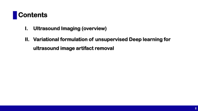 Variational Formulation Of Unsupervised Deep Learning For Ultrasound Image Artifact Removal