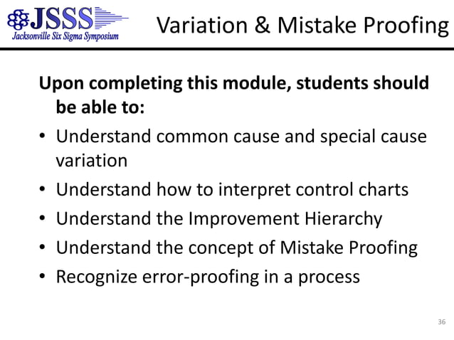 Variation and mistake proofing | PPT