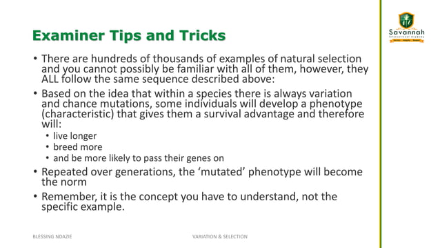 Variation And Natural Selection Igcse Biology Pdf