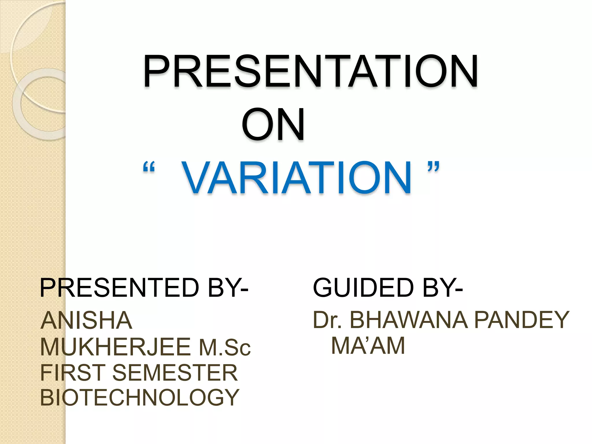 Variation (Genetics) | PPTX