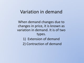 Variation & changes in demand | PPTX