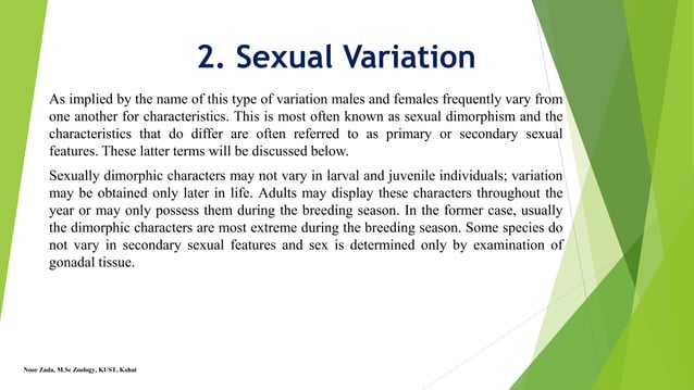 Variation in taxonomic and systematic characters | PPTX
