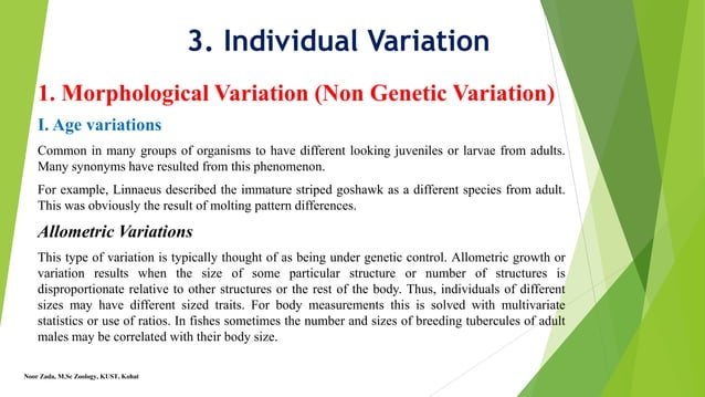 Variation in taxonomic and systematic characters | PPTX