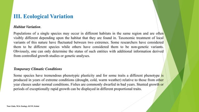 Variation in taxonomic and systematic characters | PPTX