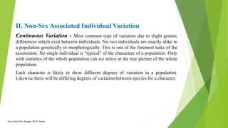 Variation in taxonomic and systematic characters | PPTX