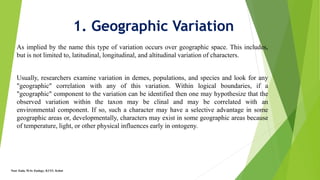 Variation in taxonomic and systematic characters | PPTX