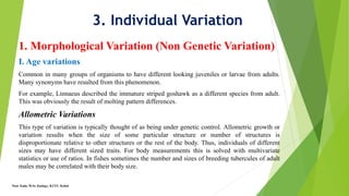 Variation in taxonomic and systematic characters | PPTX
