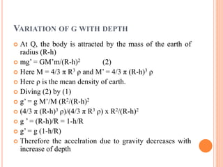 Variation of g with latitude or rotation of earth | PPTX