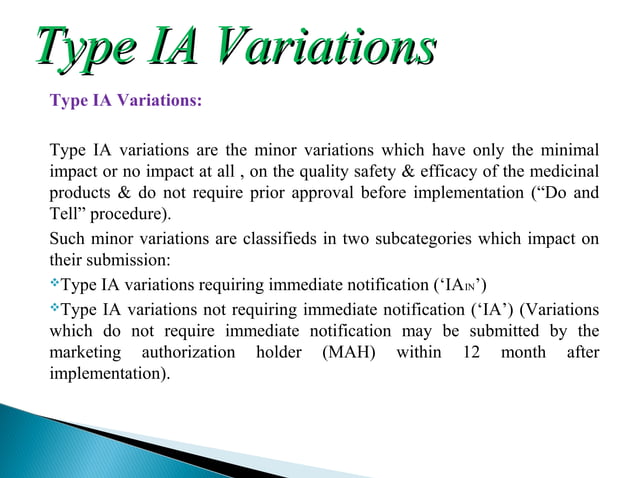 Variations to Marketing Authorization | PPT | Pharmaceutical Drugs ...