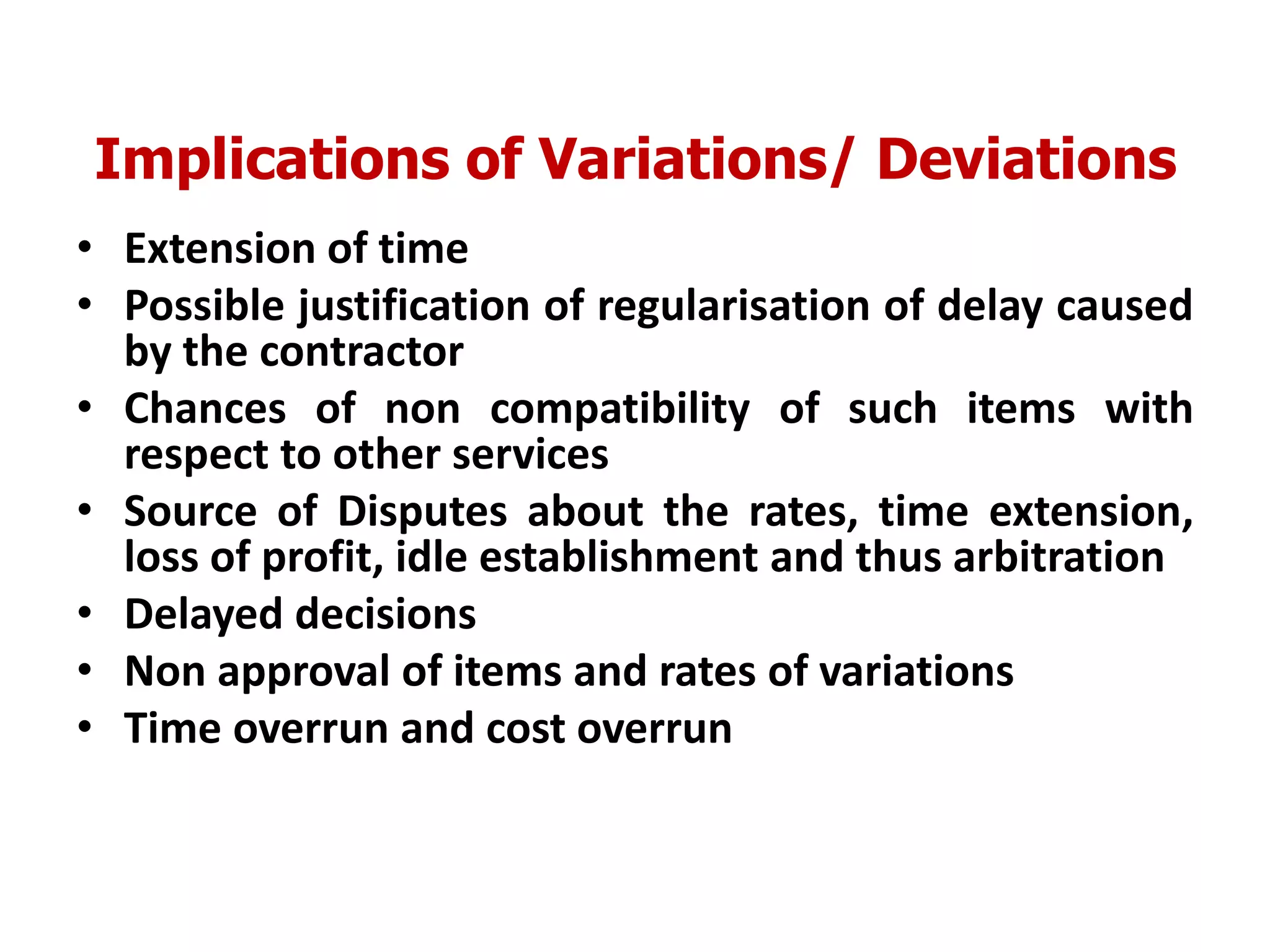 Variations in works contracts | PPTX