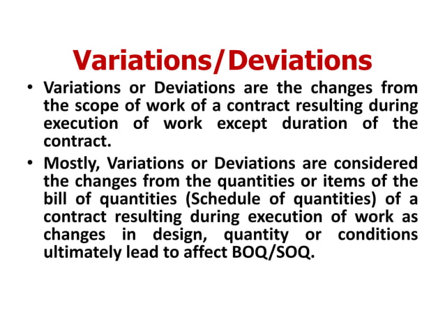 Variations in works contracts | PPTX