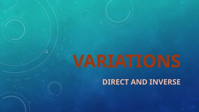 VARIATIONS(Direct Variation for Grade 9 students | PPTX | Physics | Science
