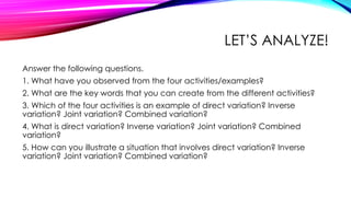 The Four types of Variations in Real - life setting | PPTX