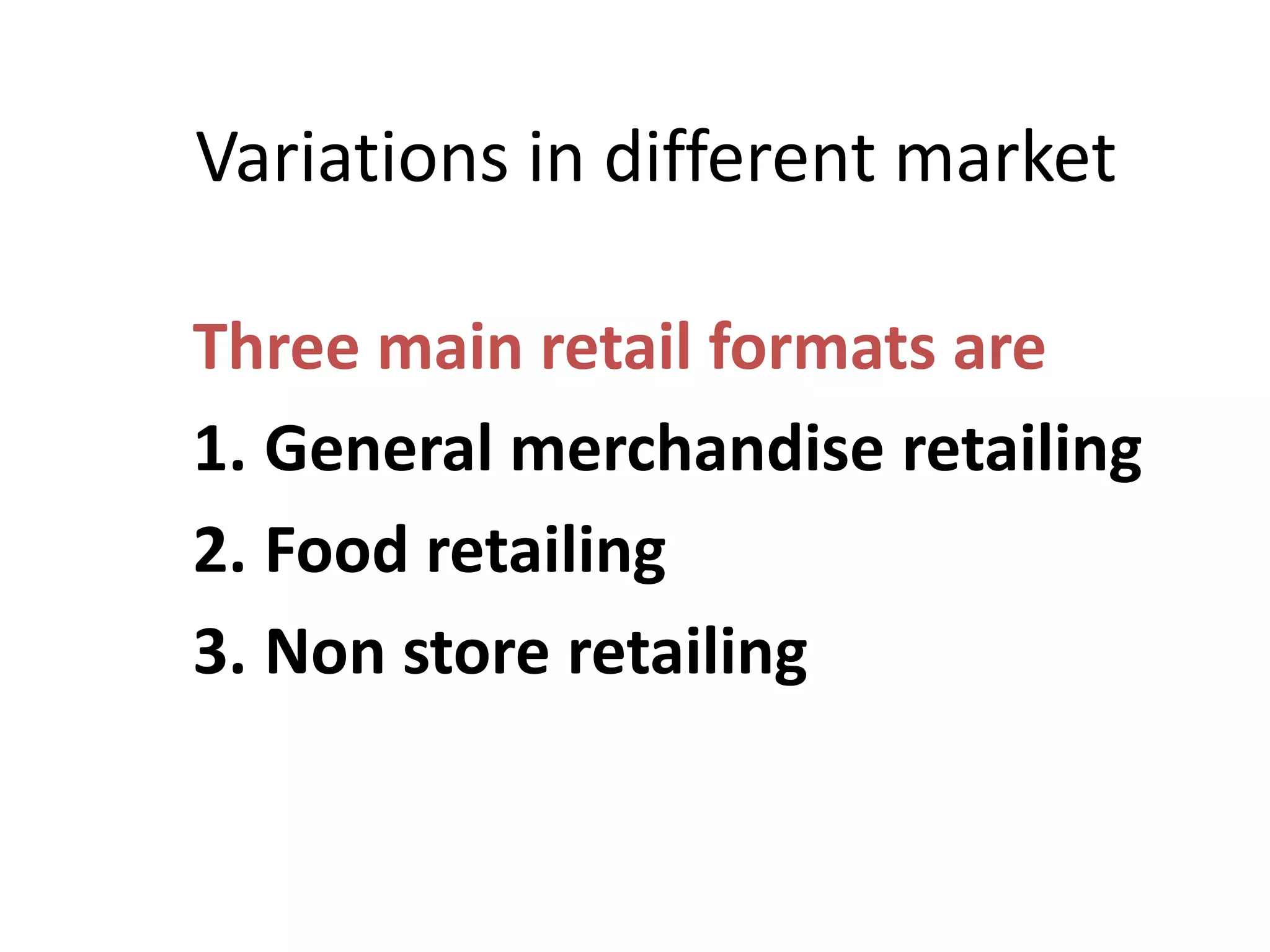 Variations in different international retail market | PPTX