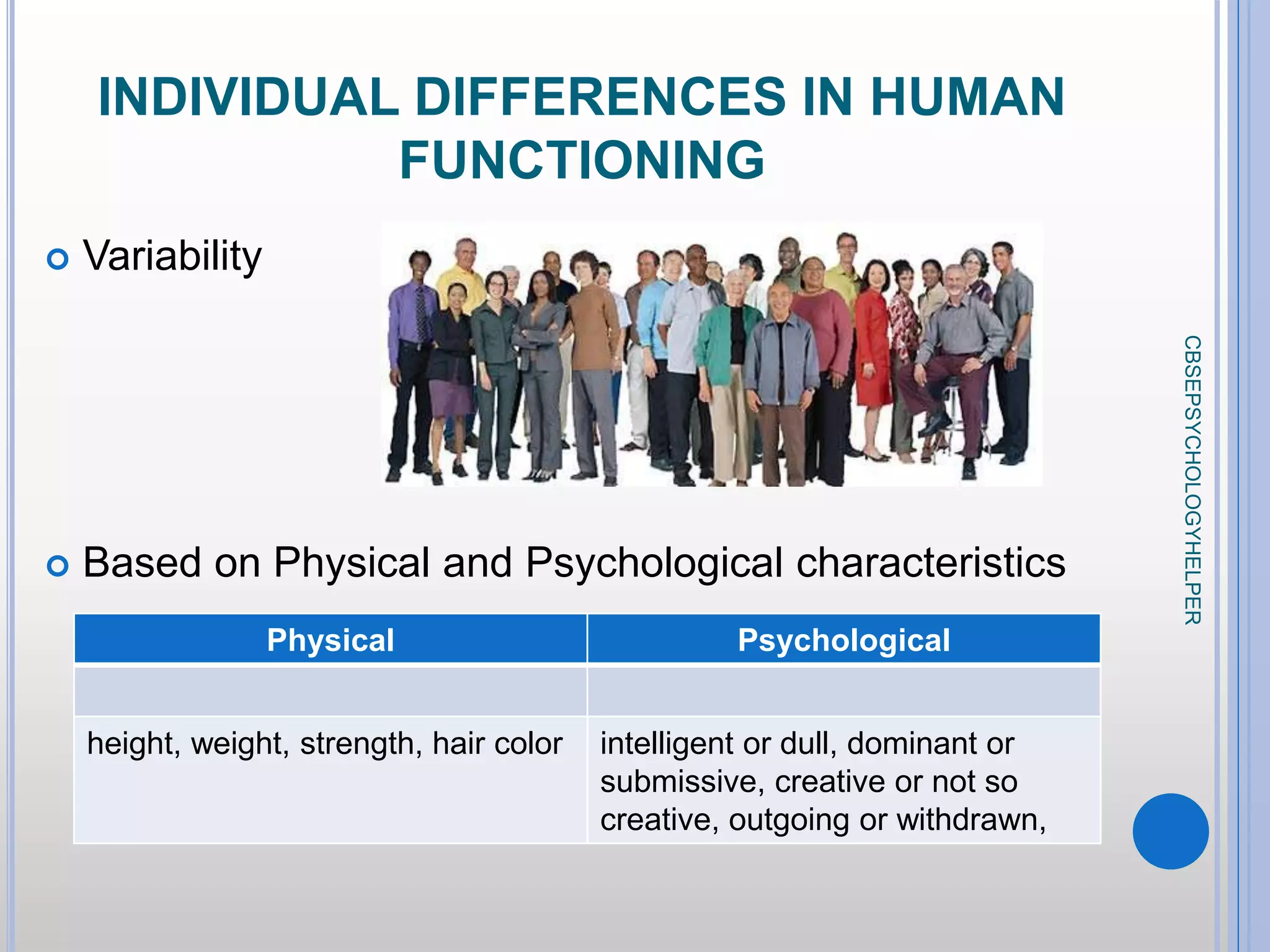 Variations in psychological attributes | PPTX