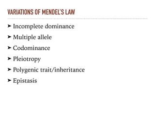 Variations on Mendel's Law | PDF