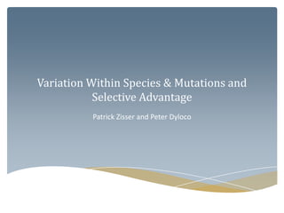 Variation within species & mutations and selective advantage | PPTX